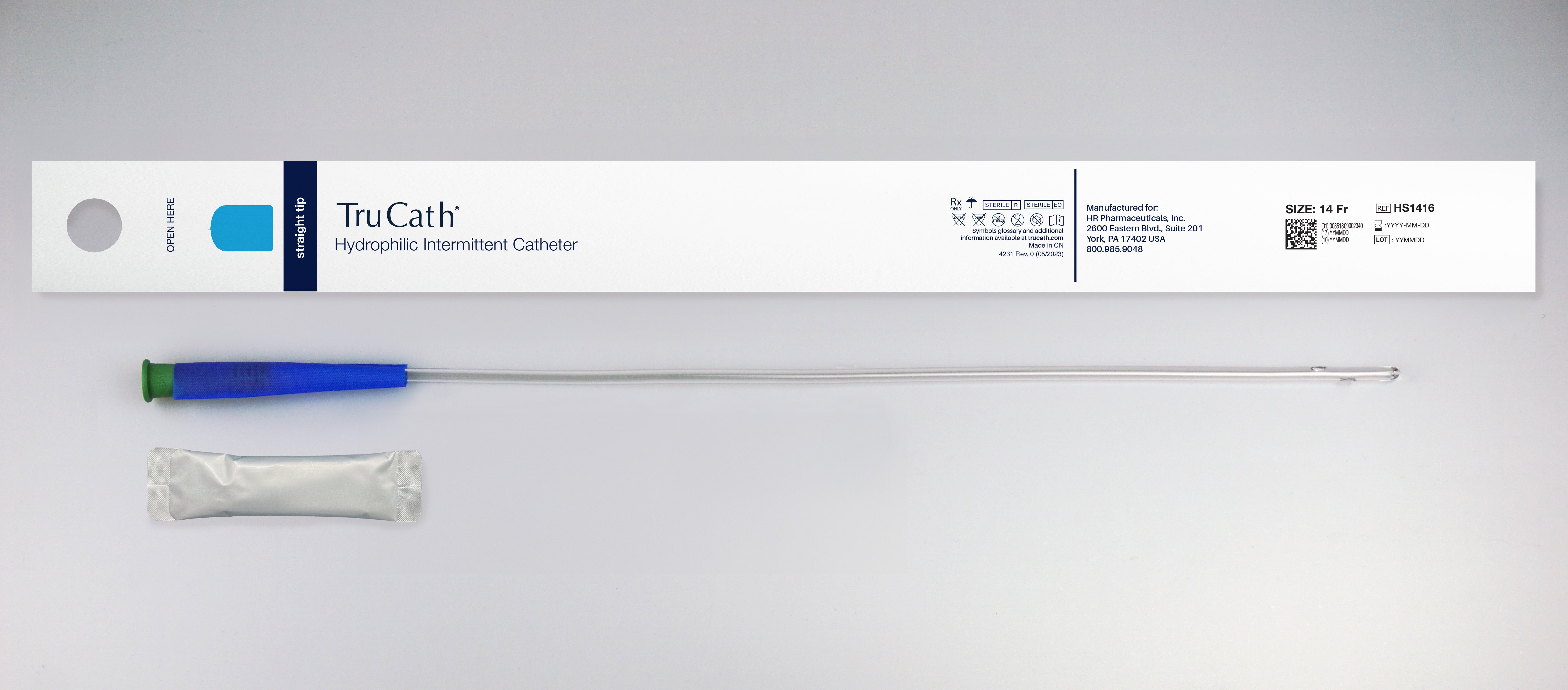 TruCath® Intermittent Hydropholic Catheters | Standard | 14 FR – One ...